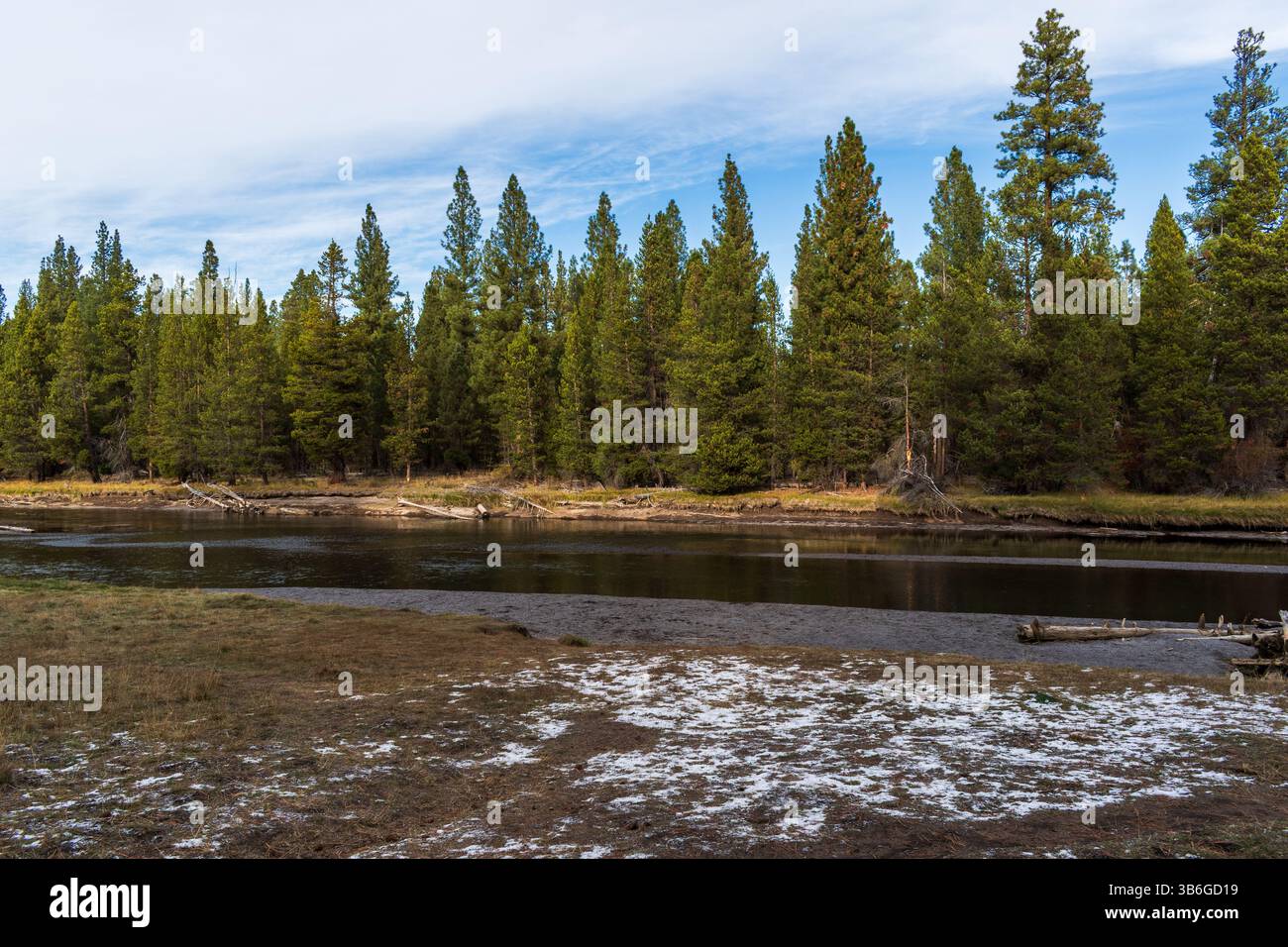 The Deschutes River meanders through La Pine State Park in central ...