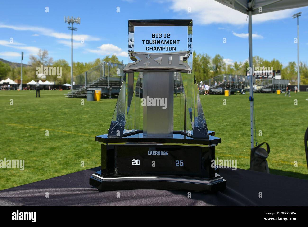 May 03, 2025: The championship trophy on display at the Big 12 Womens ...