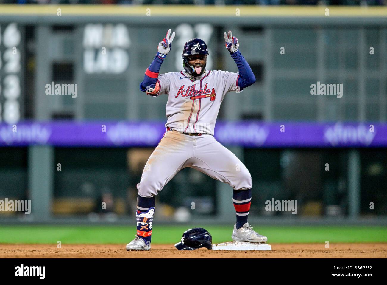 DENVER, CO - APRIL 28: Atlanta Braves center fielder Michael Harris II ...