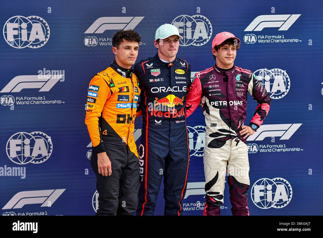 Top3 Quali L-R Lando Norris (GBR) - McLaren Formula 1 Team - McLaren MCL39 - Mercedes Max ...