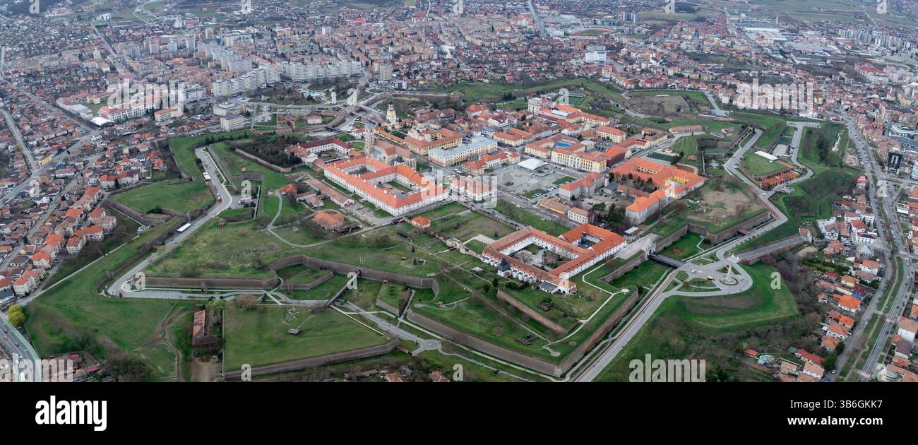 Aerial view of star fort elements: Angled bastions, redoubts, ravelin ...