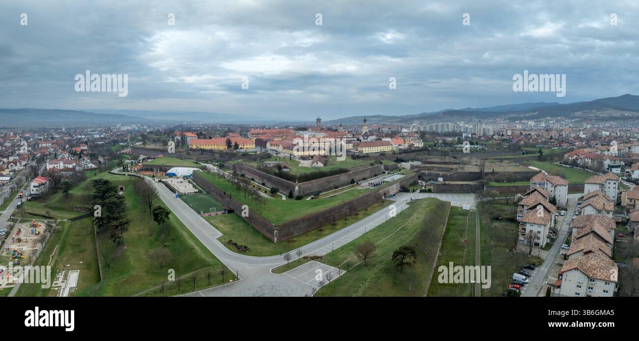 Aerial view of star fort elements: Angled bastions, redoubts, ravelin ...