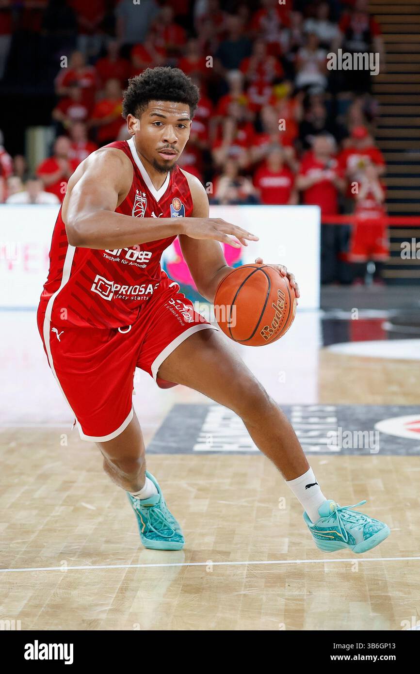 Bamberg, Deutschland. 03rd May, 2025. Noah Locke (Bamberg Baskets, 1 ...