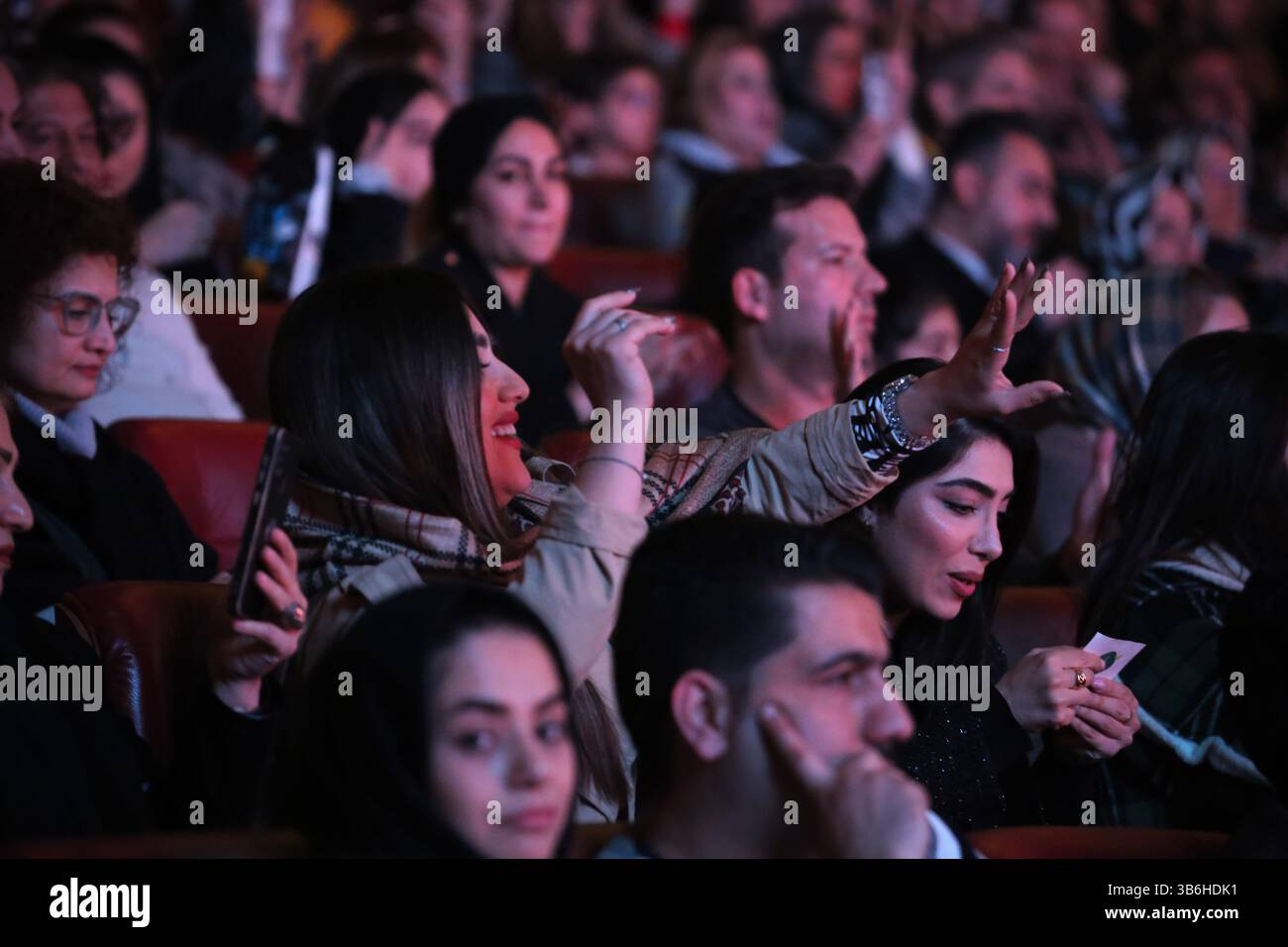 January 19, 2024, Tehran, Iran: An Iranian woman reacts during the ...