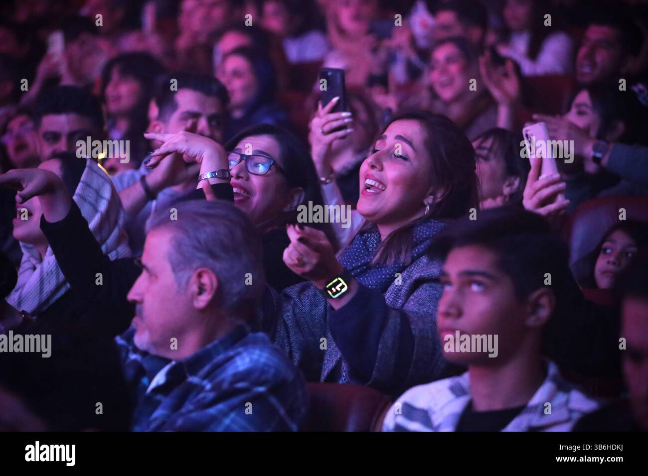 January 19, 2024, Tehran, Iran: An Iranian woman reacts during the ...