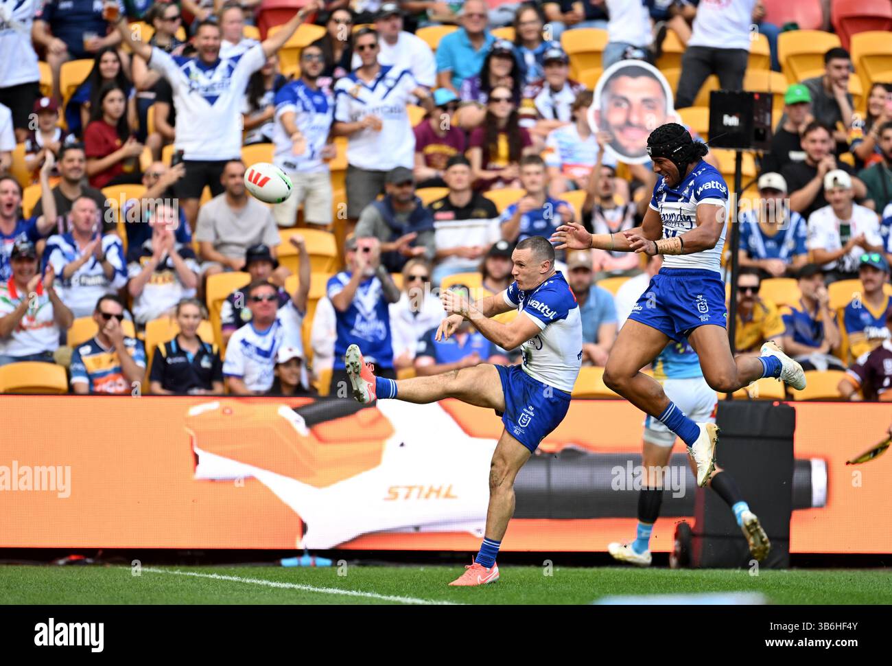 Brisbane, Australia. 04th May, 2025. Connor Tracey of the Bulldogs ...