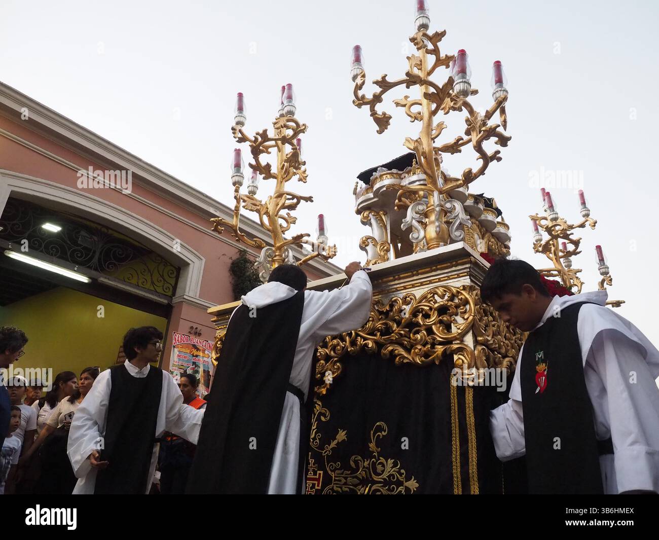 March 29, 2024, Lima, Lima, Peru: Catholic devotees carrying on a ...