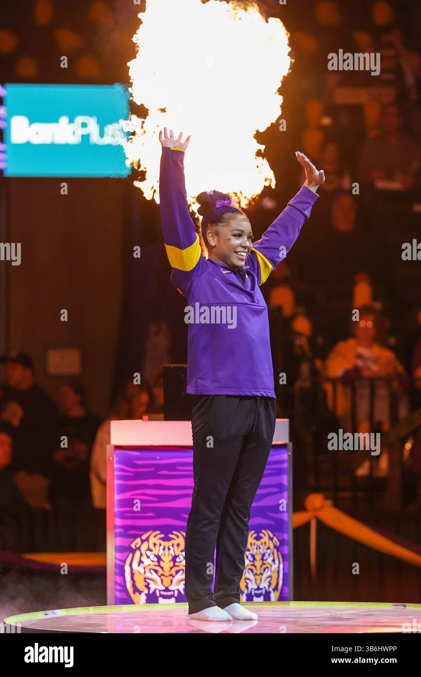 March 01, 2024: LSU's Konnor McClain is introduced to the crowd prior ...