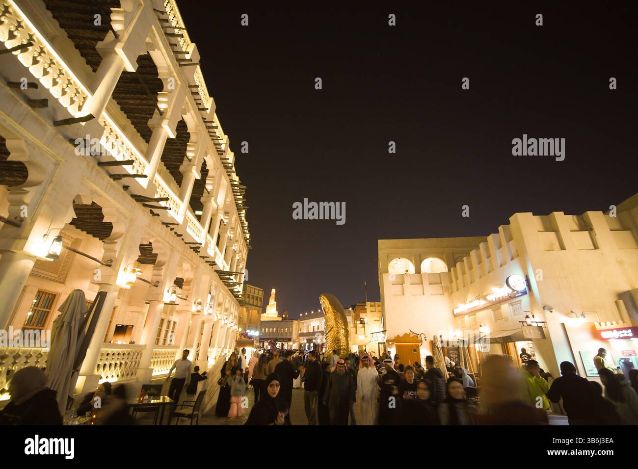 Qatar Doha 2 february 2025, Night market in doha's old city at Souq ...