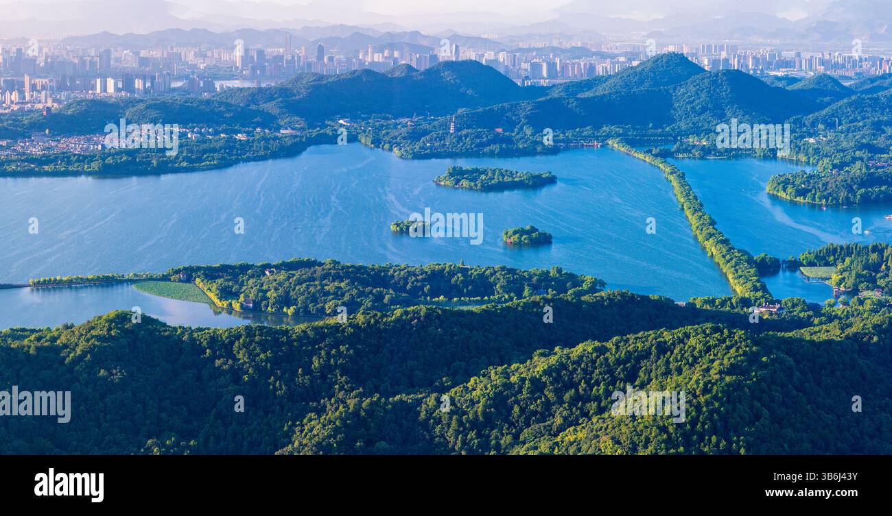 Aerial view of West Lake Scenic Area in Hangzhou, China Stock Photo - Alamy
