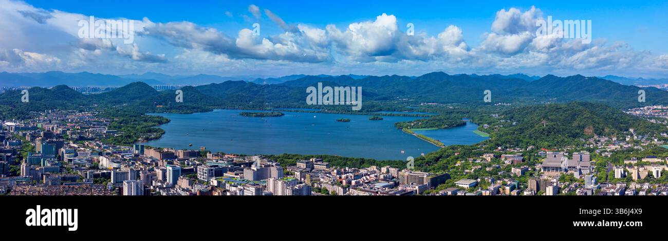 Aerial view of West Lake Scenic Area in Hangzhou, China Stock Photo - Alamy