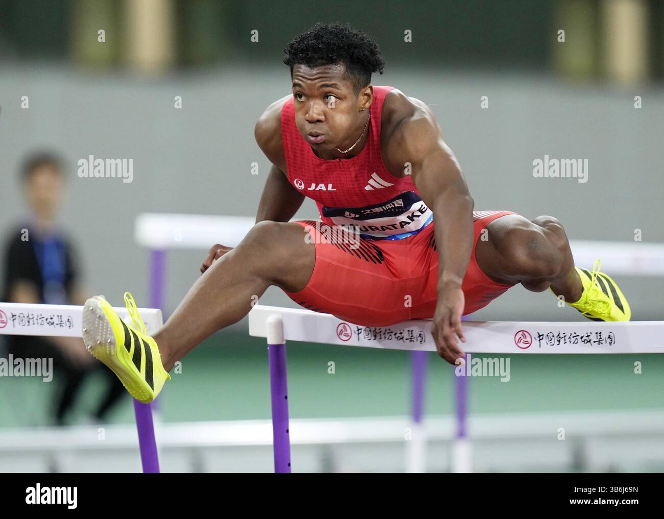 Japan's Rachid Muratake competes in the men's 110-meter hurdles at the ...