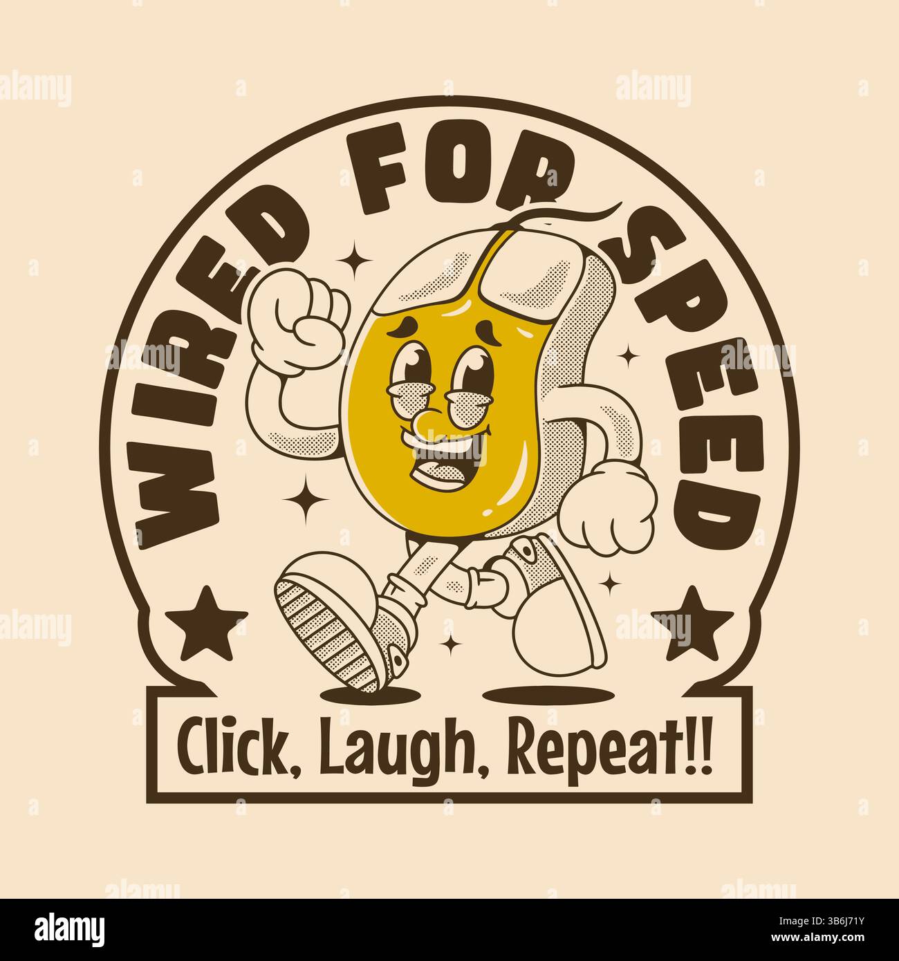 A vintage style running mouse design for fun digital life themed ...