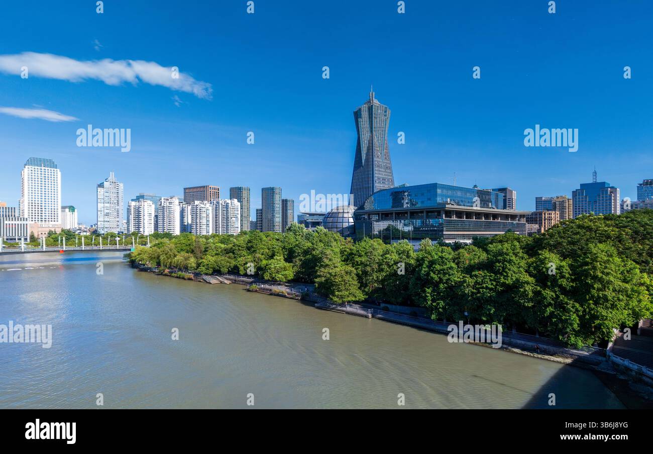 Urban environment of West Lake Cultural Plaza and Wulin Square in ...