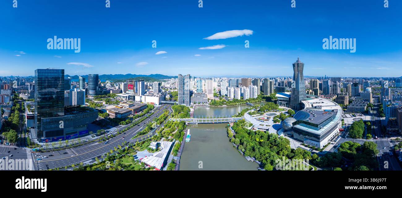 Urban environment of West Lake Cultural Plaza and Wulin Square in ...
