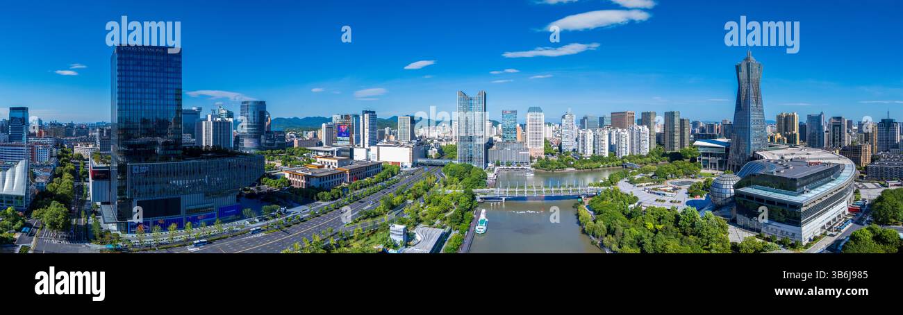 Urban environment of West Lake Cultural Plaza and Wulin Square in ...