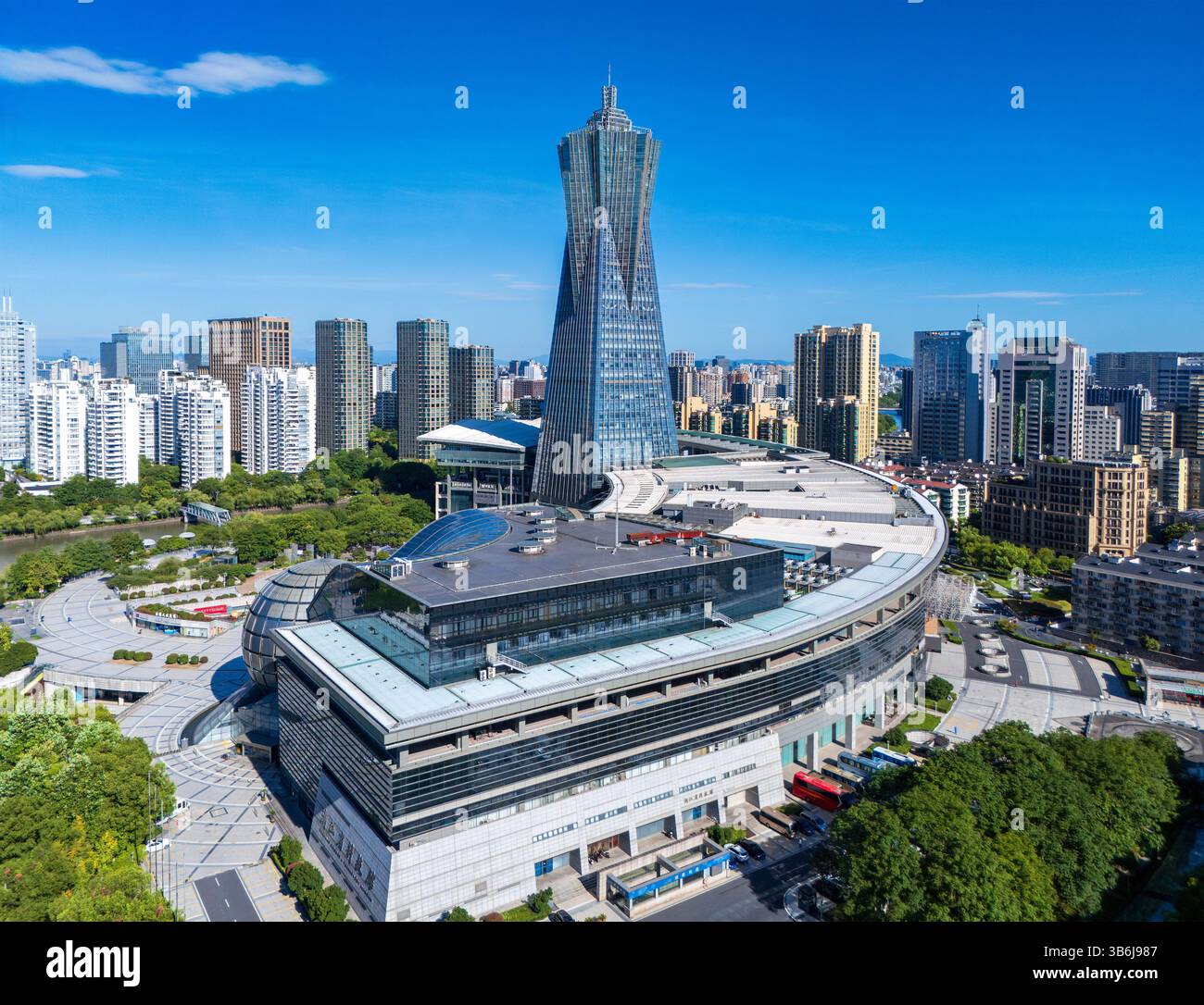 Urban environment of West Lake Cultural Plaza and Wulin Square in ...