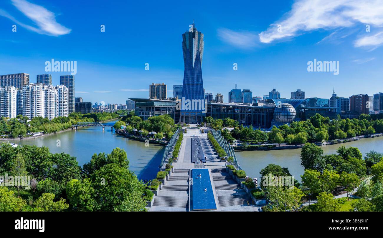 Urban environment of West Lake Cultural Plaza and Wulin Square in ...