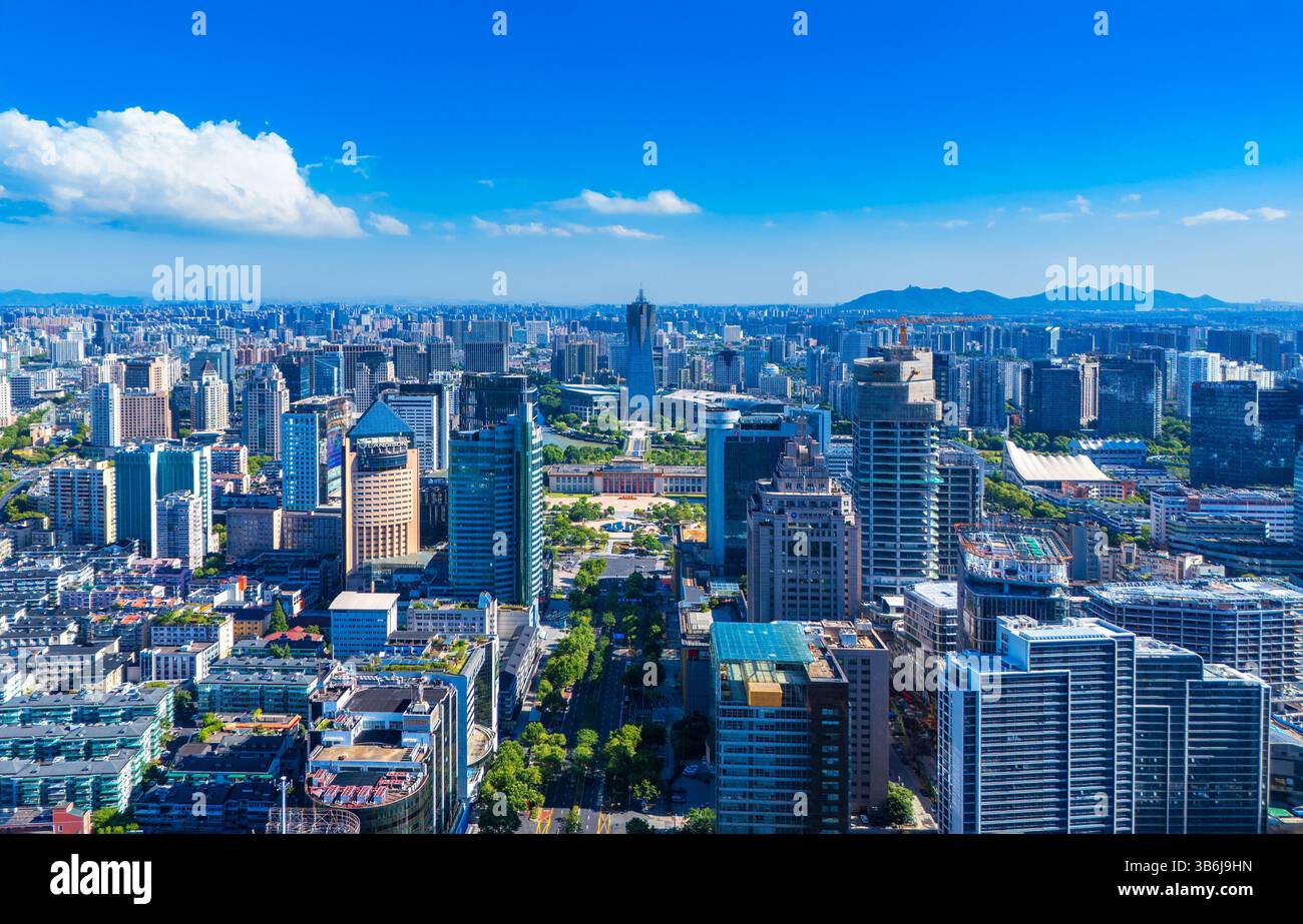 Urban environment of West Lake Cultural Plaza and Wulin Square in ...