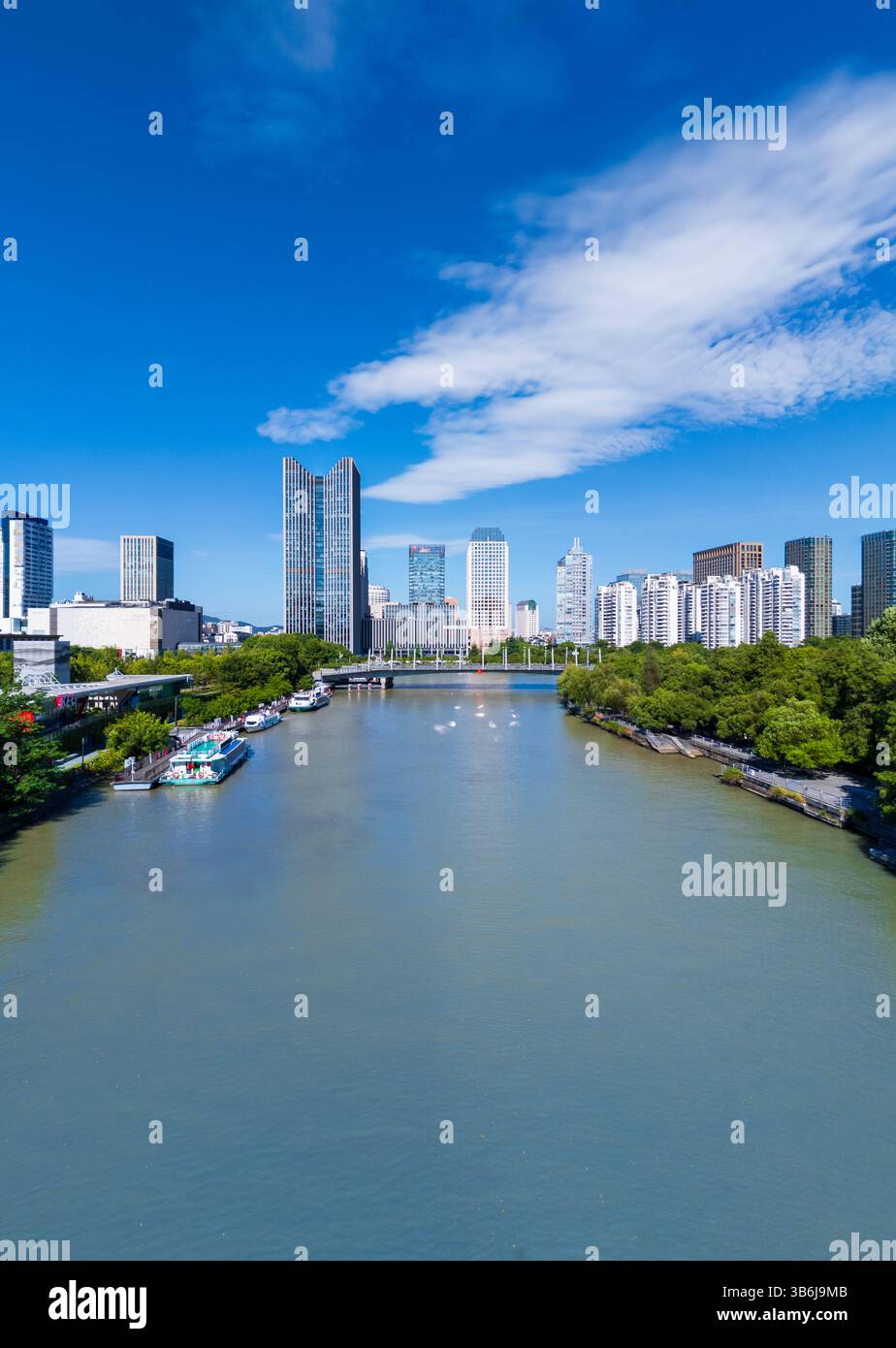 Urban environment of West Lake Cultural Plaza and Wulin Square in ...