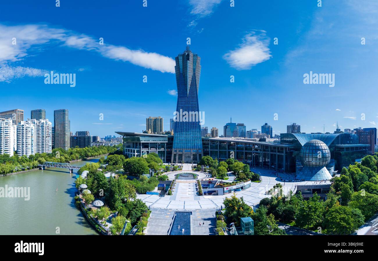 Urban environment of West Lake Cultural Plaza and Wulin Square in ...