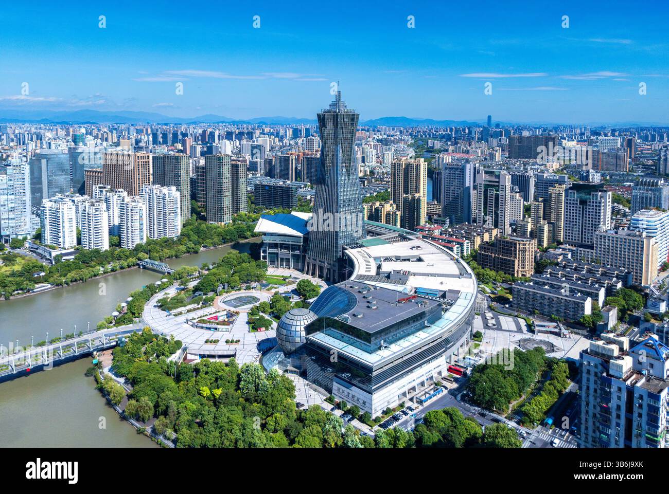 Urban environment of West Lake Cultural Plaza and Wulin Square in ...