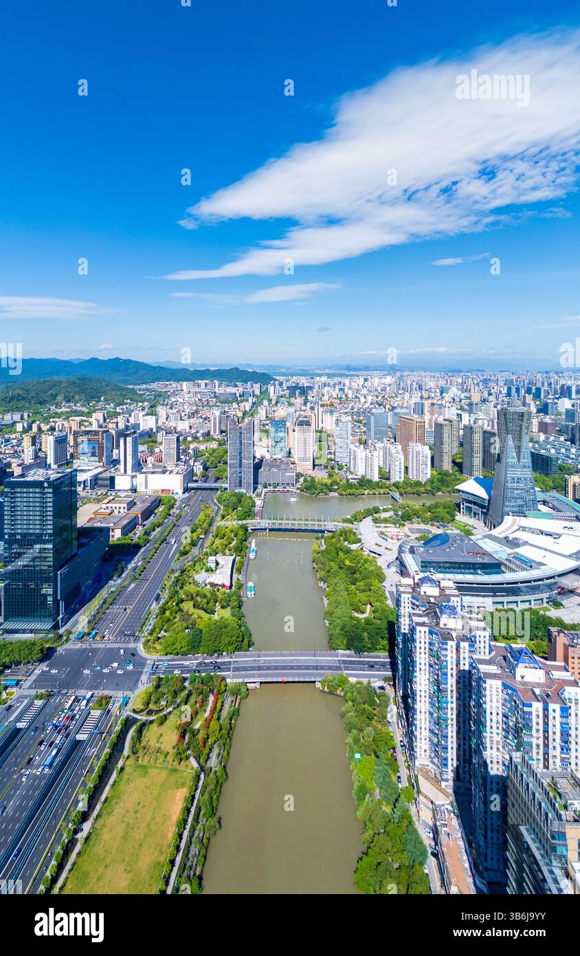 Urban environment of West Lake Cultural Plaza and Wulin Square in ...