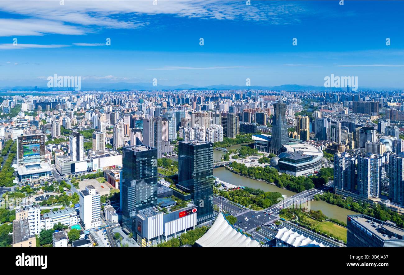 Urban environment of West Lake Cultural Plaza and Wulin Square in ...