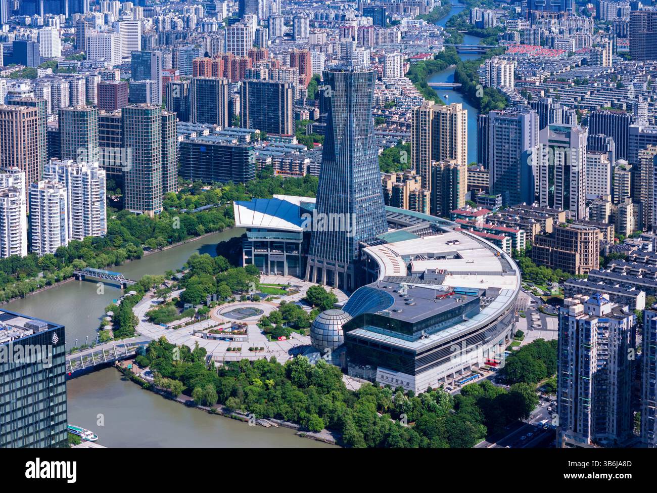 Urban environment of West Lake Cultural Plaza and Wulin Square in ...