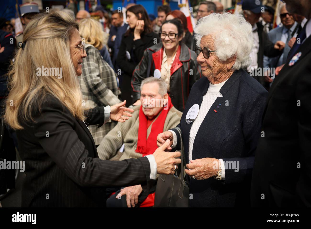 Patricia Miralles, left, French Minister in charge of War Veterans and ...