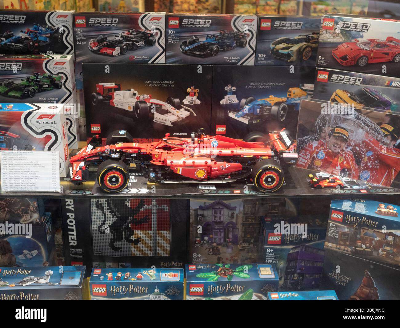Cremona, Italy - April 12th 2025 An Array of Lego Car Models Displayed ...