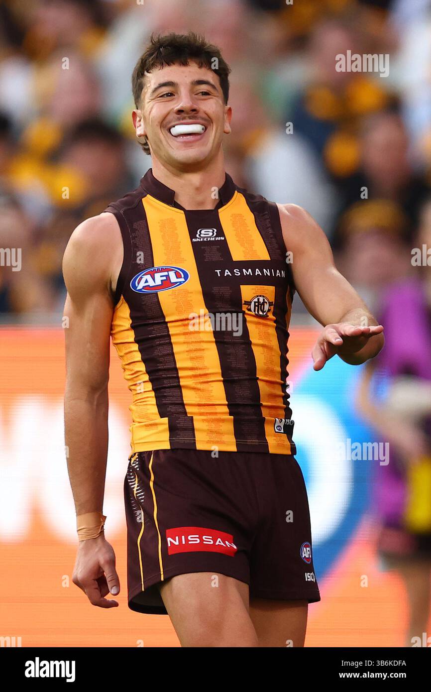 Melbourne, Australia. 04th May, 2025. Massimo D'Ambrosio of the Hawks ...