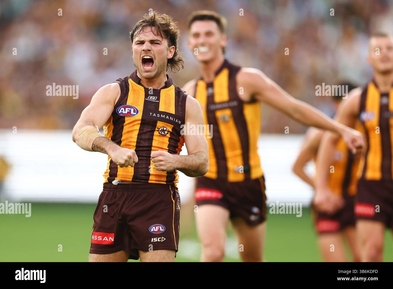 Melbourne, Australia. 04th May, 2025. Nick Watson of the Hawks ...