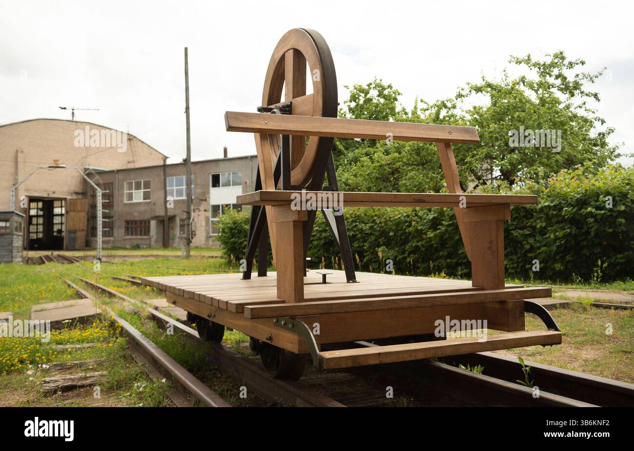 Handcar on the narrow railway Stock Photo - Alamy