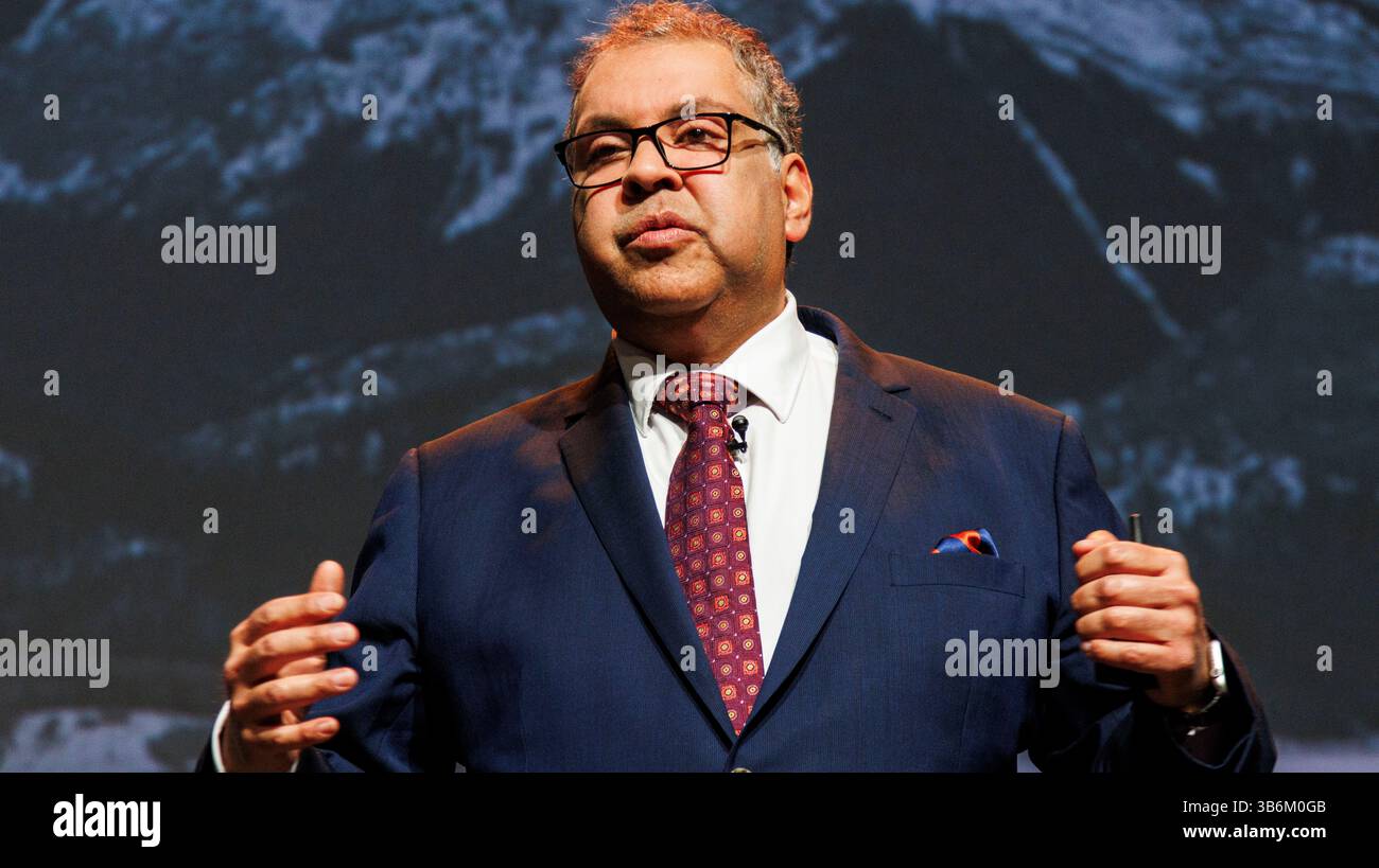 Alberta New Demcrat Party Leader Naheed Nenshee addresses the 2025 ANDP ...