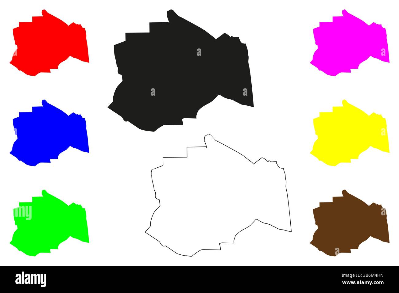 Palwal city (Republic of India, State of Haryana) map vector illustration, scribble sketch ...