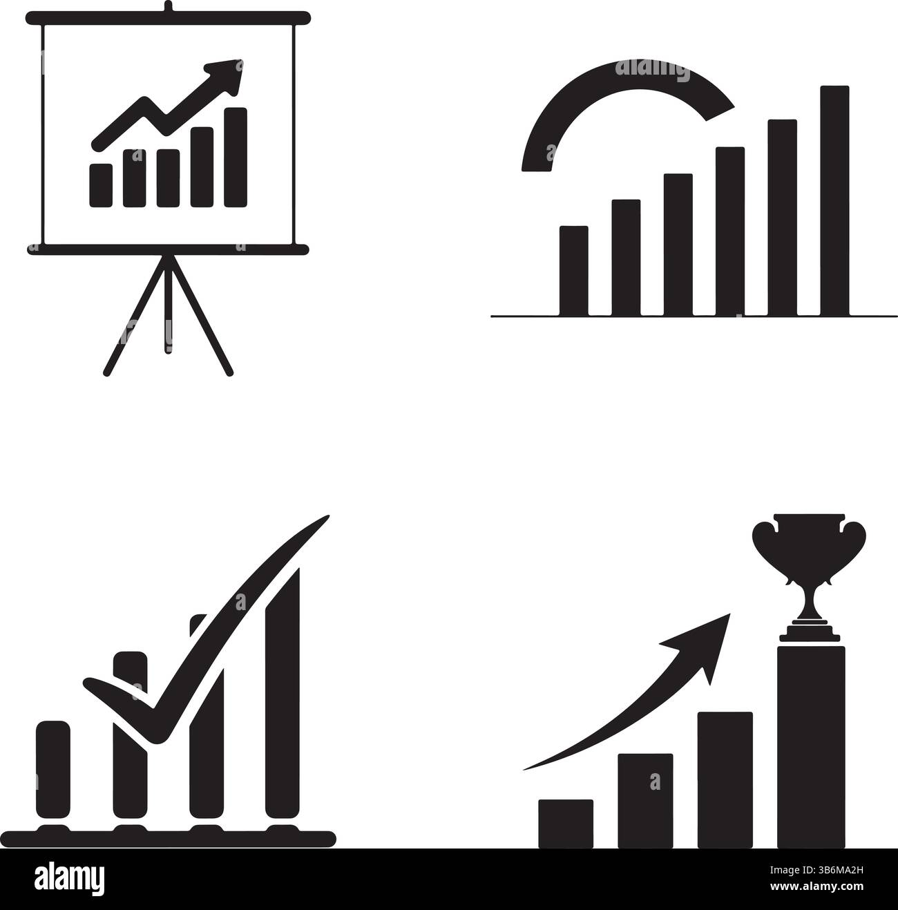 Business Growth Chart and Success Symbols Stock Vector Image & Art - Alamy