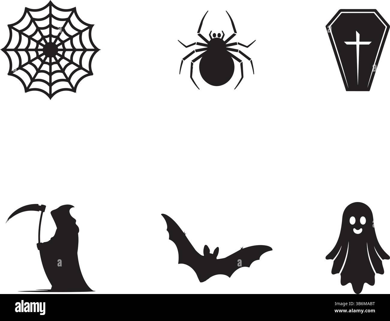 Spooky Halloween Silhouette Icon Set Stock Vector Image & Art - Alamy