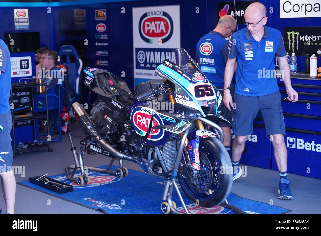 Moto of 65 - Jonathan Rea - Pata Maxus Yamaha during the Warm-Up FIM Superbike World ...