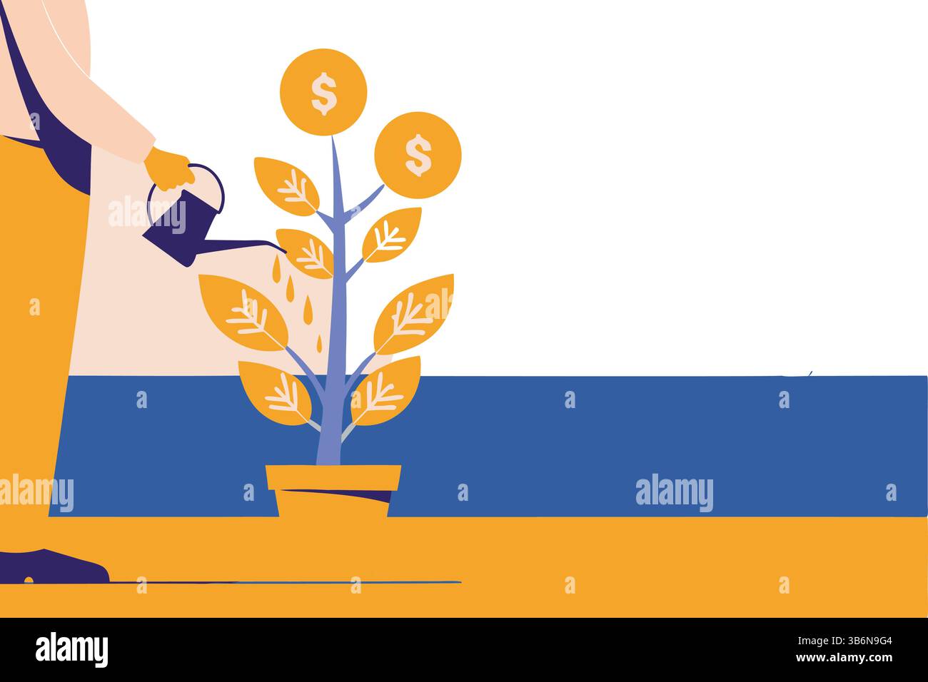 Cartoon Illustration of Investment and Financial Growth Concept Stock Vector Image & Art - Alamy