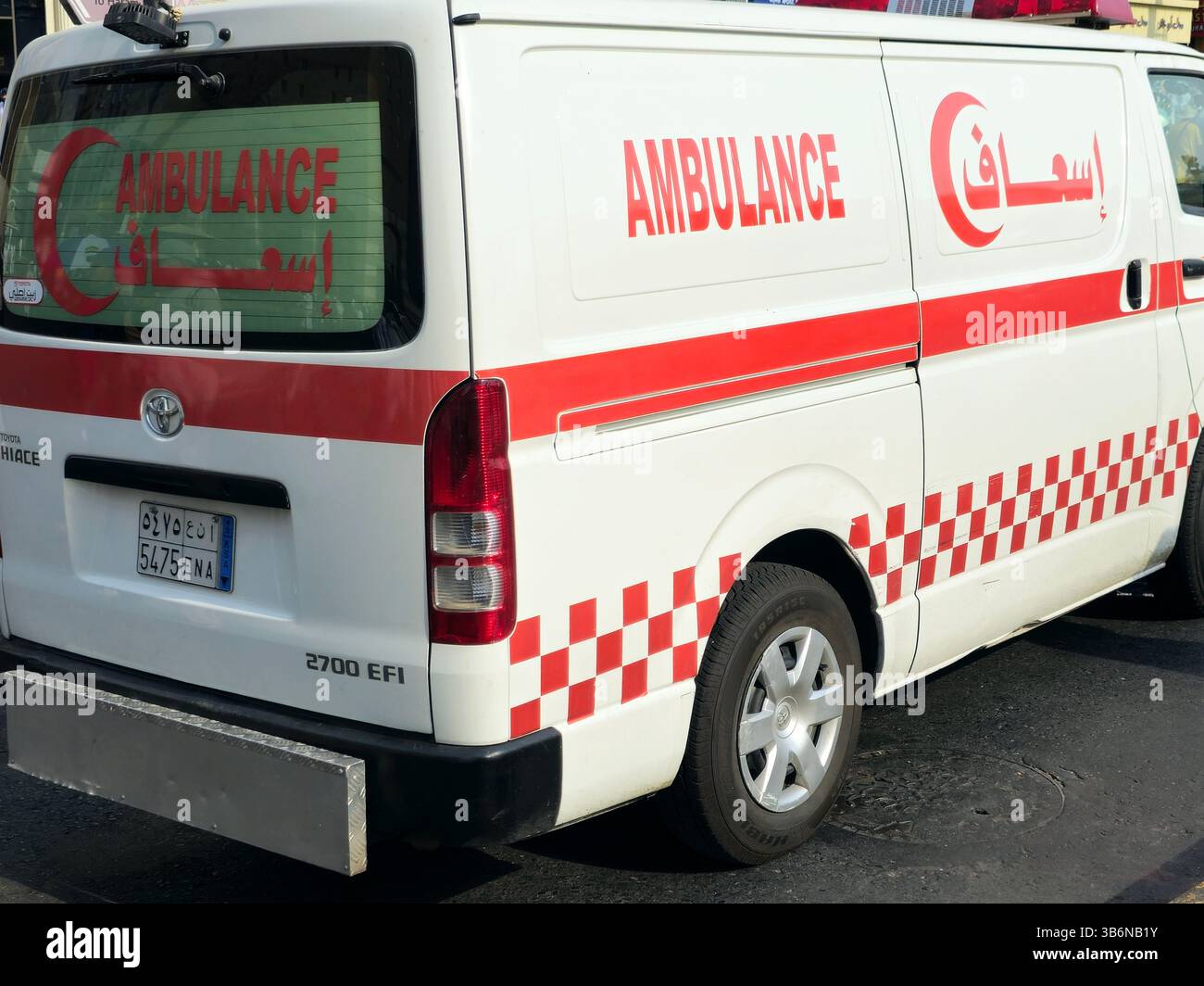 Mina, Mecca, Saudi Arabia, June 13 2024: The ambulance for emergency ...