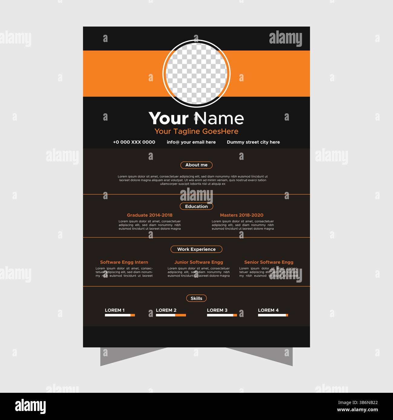 Minimal clean resume cv Stock Vector Images - Alamy