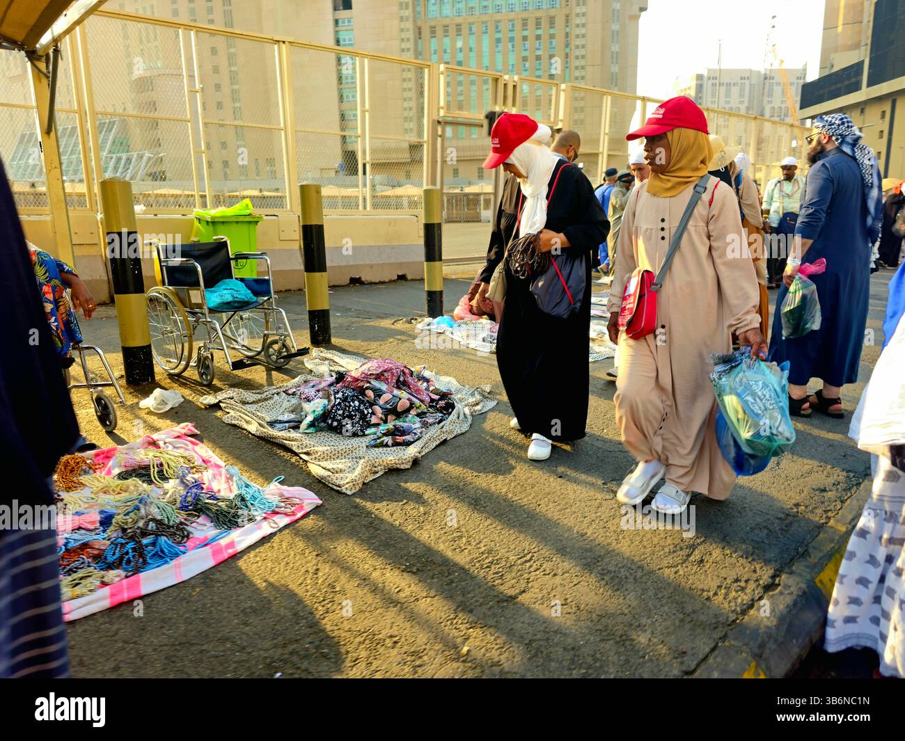 Mecca, Saudi Arabia, June 19 2024: street hawkers in Makkah city next ...