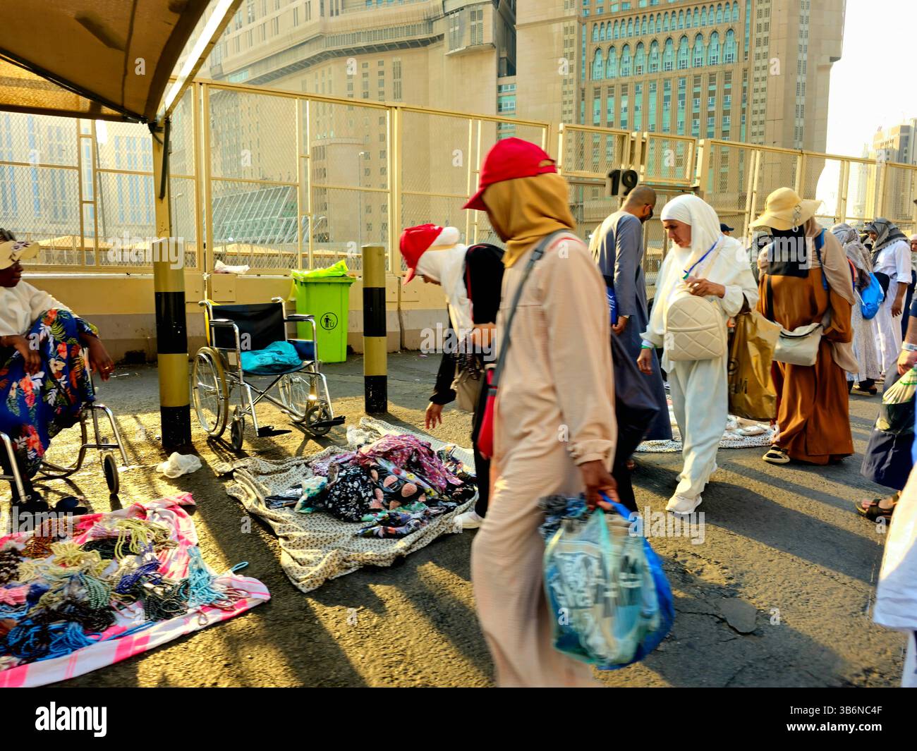 Mecca, Saudi Arabia, June 19 2024: street hawkers in Makkah city next ...