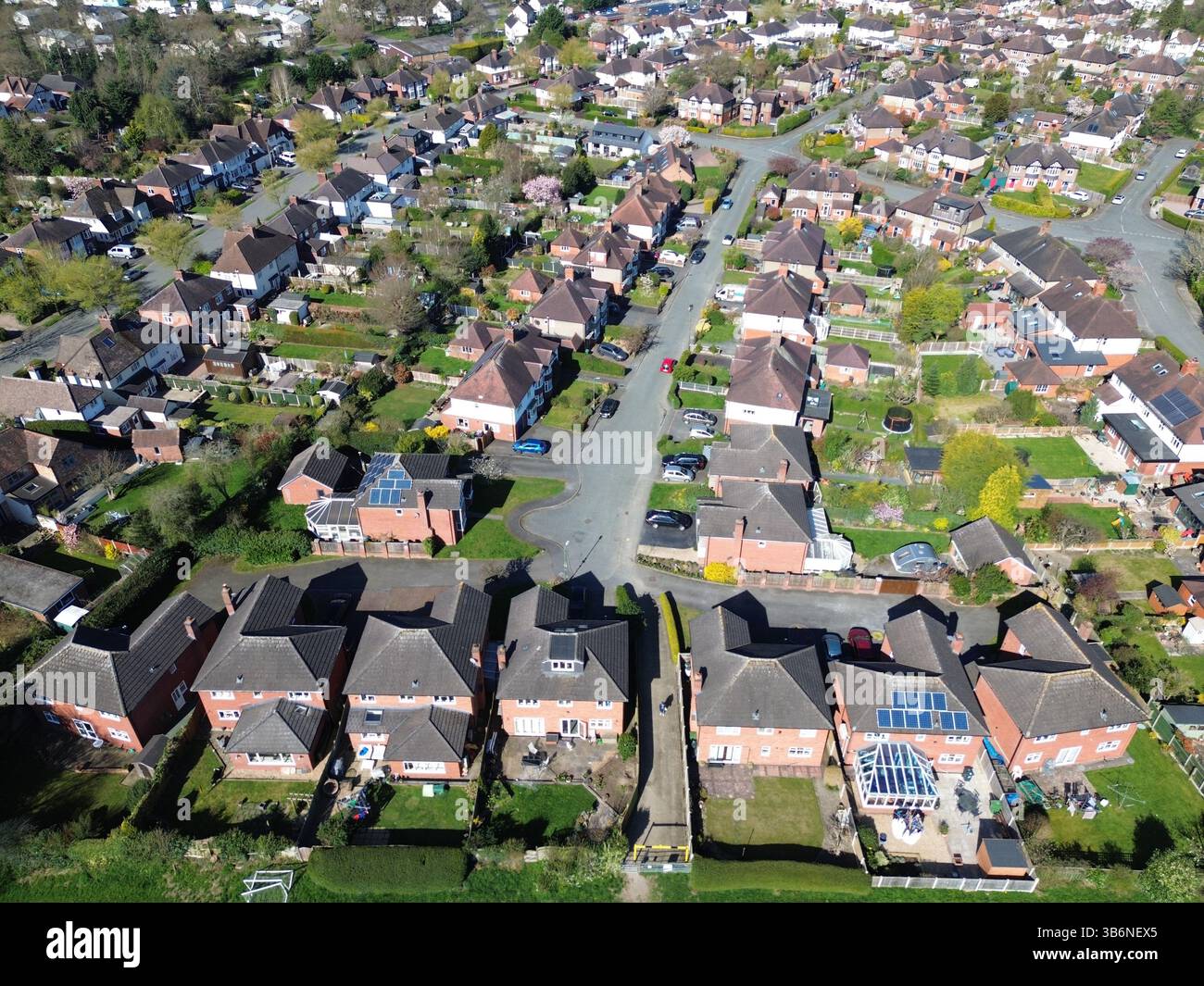 aerial view of suburban housing in England Stock Photo - Alamy