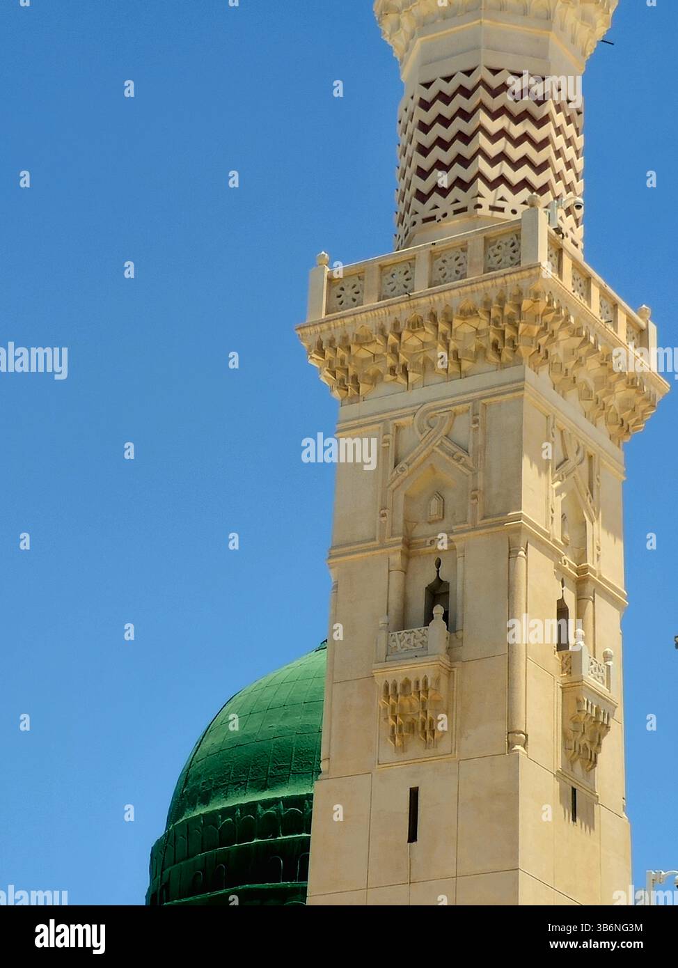 The exterior and the outer view of The Prophet's Mohamed Mosque or Al ...