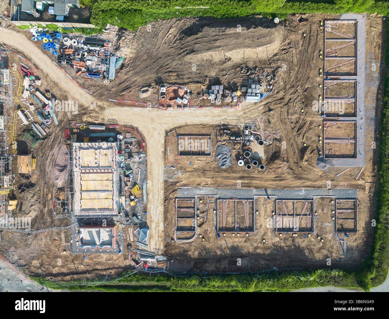 aerial view of a residential construction site in the UK Stock Photo ...