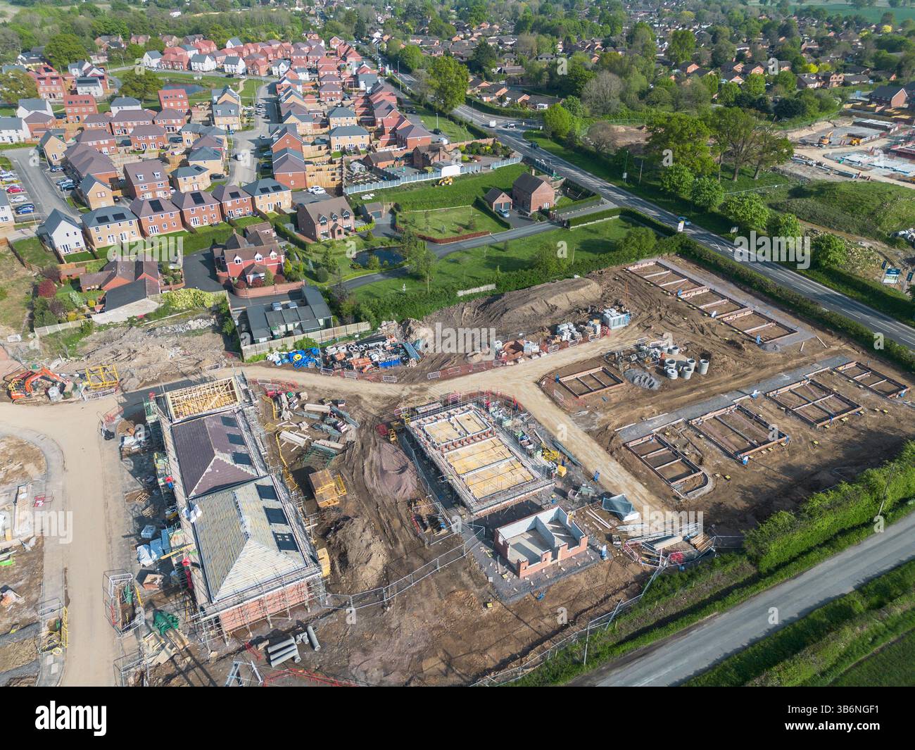 aerial view of a residential construction site in the UK Stock Photo ...