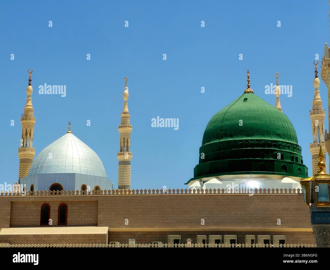 The exterior and the outer view of The Prophet's Mohamed Mosque or Al ...