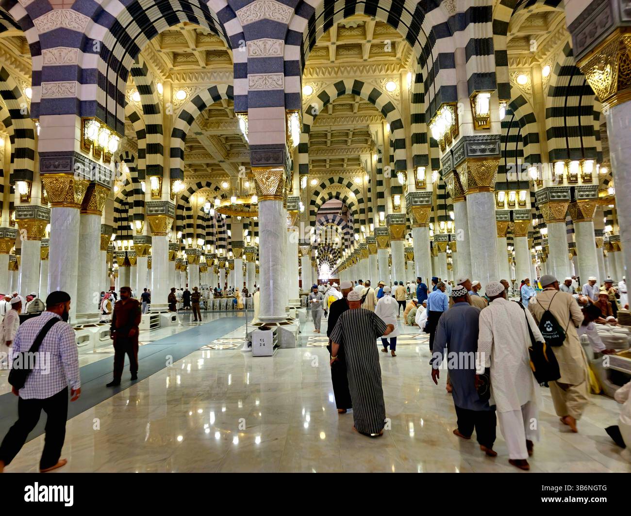 Medina, Saudi Arabia, June 26 2024: Inside of The Prophet's Mosque al ...